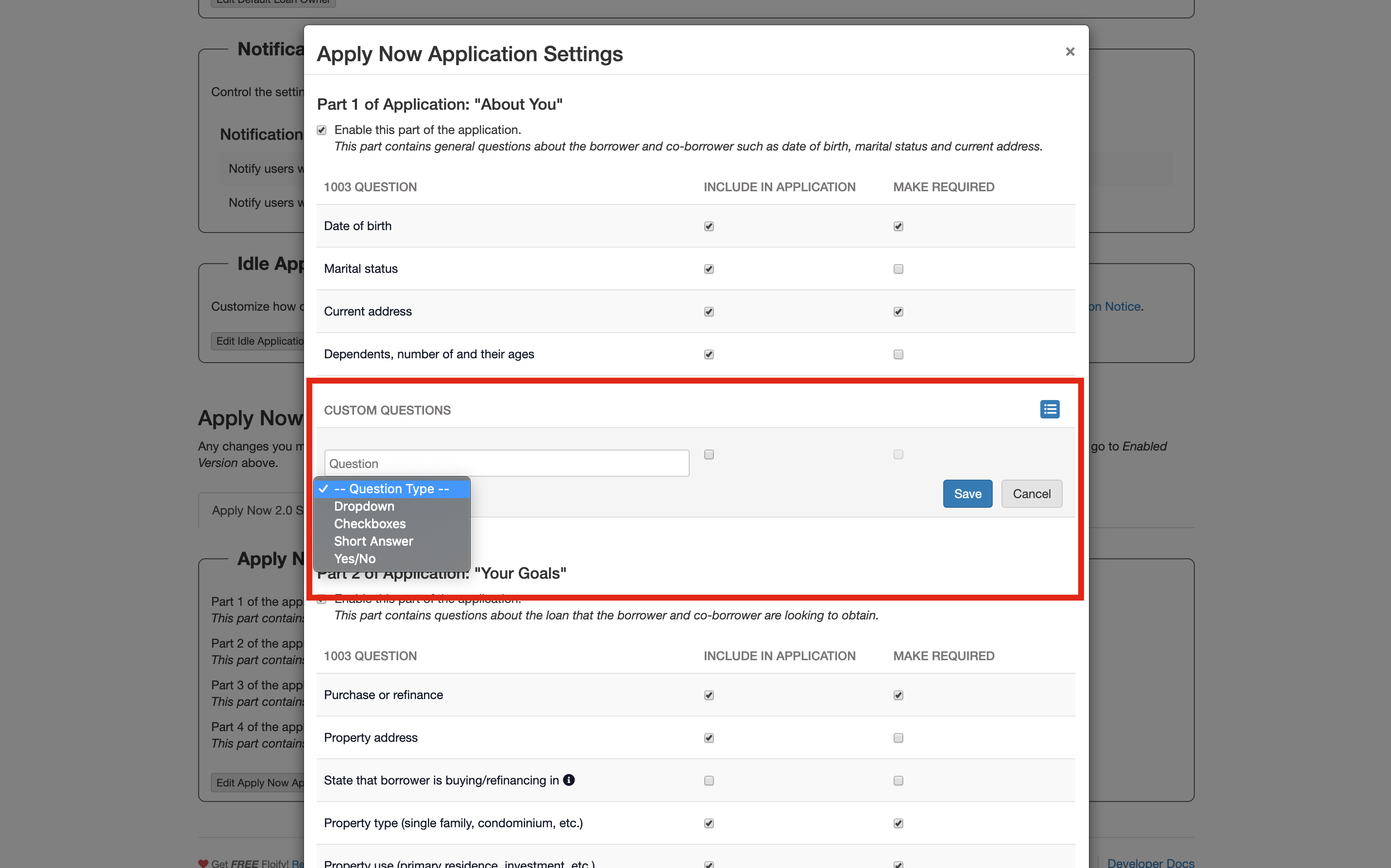 Include Custom Questions in My Application – Floify Help Center